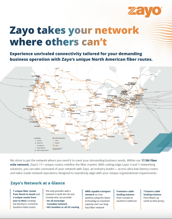 Zayo takes your network where others can't - Zayo