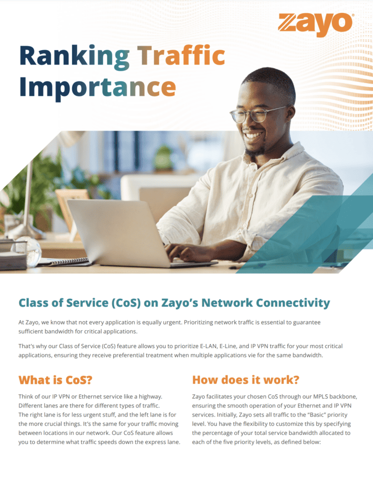 Class of Service (CoS) on Zayo's Network Connectivity | Resource | Zayo