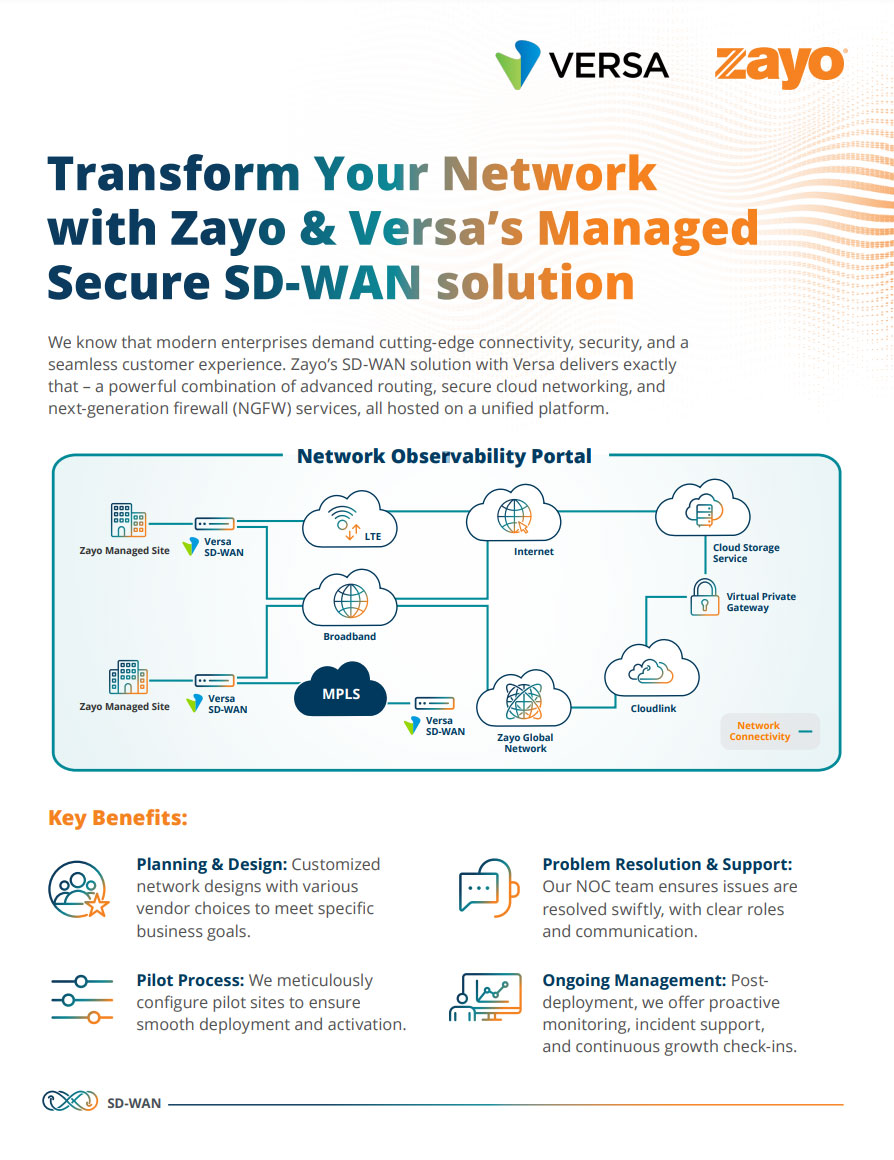 Transform Your Network with Zayo & Versa’s Managed Secure SD-WAN ...