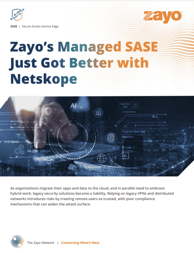 Netskope Cloud Security with Zayo's Managed SASE Solutions | Resource