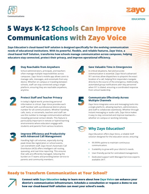 5 Ways K-12 Schools Can Improve Communications with Zayo Voice - Zayo